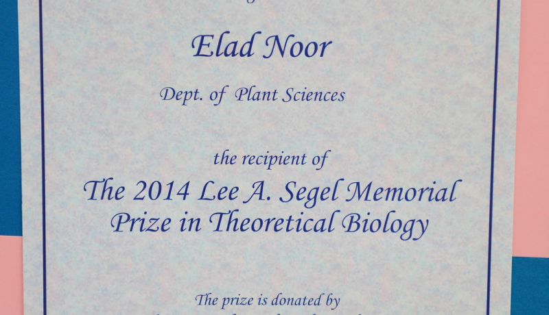 The Lee Segal Prize Ceremony, February 2014 | Faculty of Mathematics ...